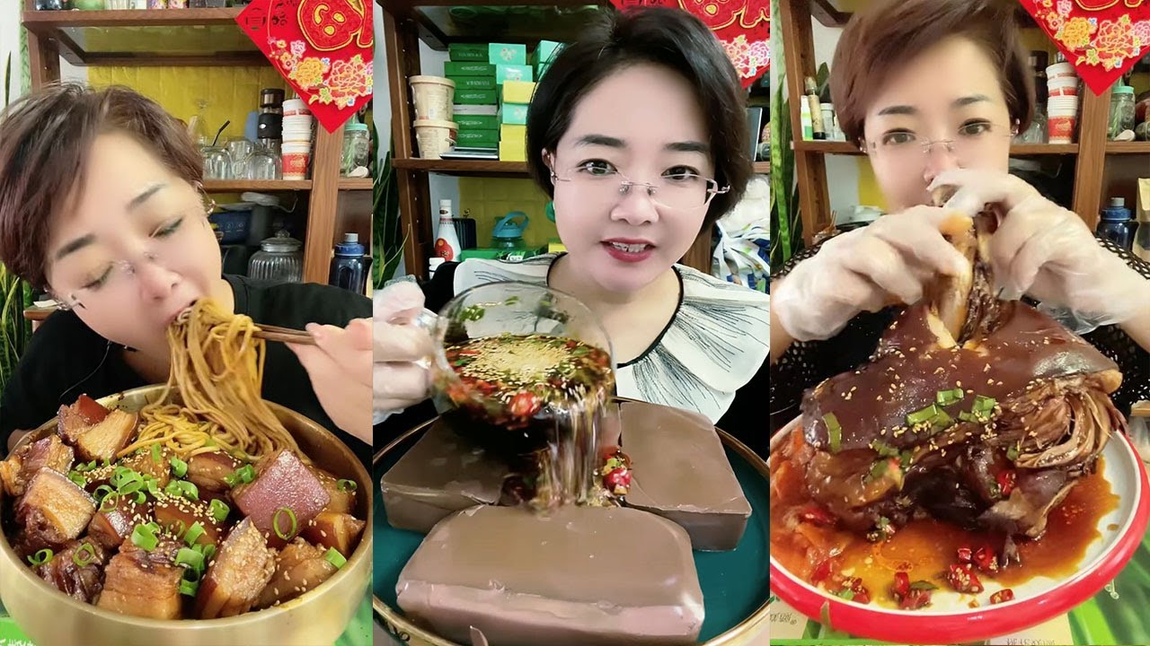 ASMR MUKBANG NOODLE PORK BELLY EATING SHOW @KIKI FOOD - YouTube