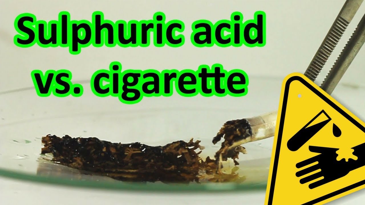 🚬 96% Sulphuric acid vs. cigarette - YouTube