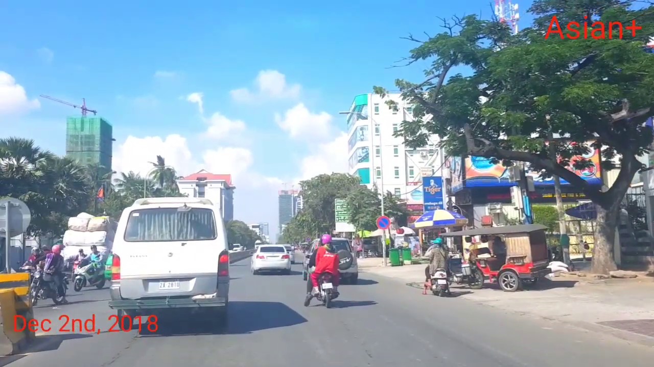 CROSSING PREAH MONIVONG BRIDGE ENTER PHNOM PENH CITY, CAMBODIA - YouTube