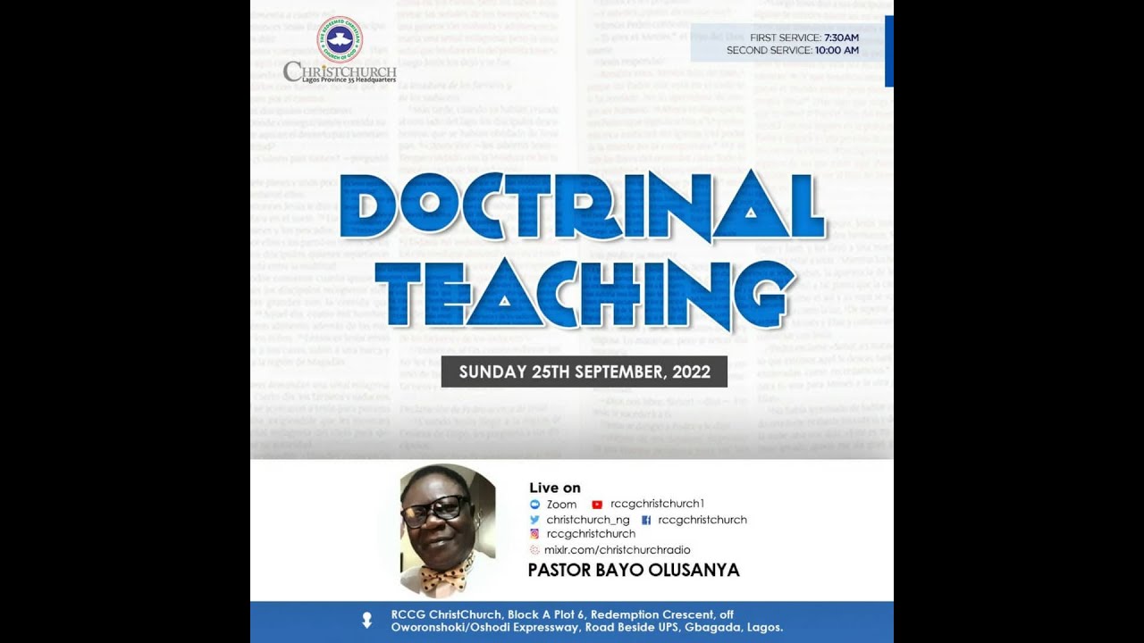 DOCTRINAL TEACHING | FIRST SERVICE | 25-09-2022 - YouTube