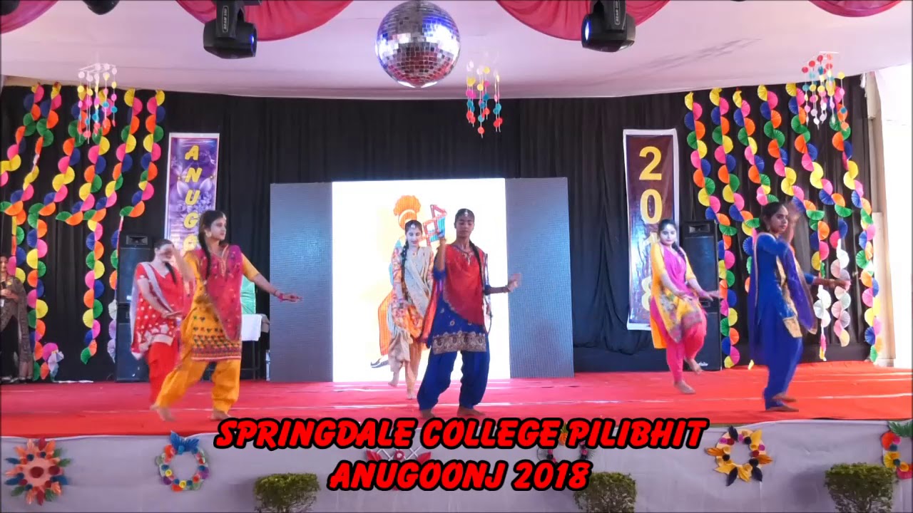 Bhangra in Anugoonj 2018 Springdale College Pilibhit - YouTube