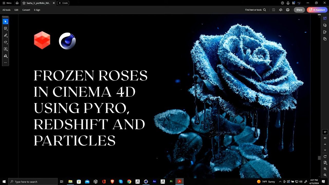 Sasha Vinogradova | Making Frozen Roses in C4D using Pyro and Redshift ...