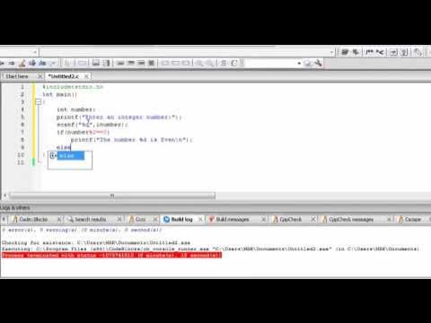 C program to check odd or even using modulus operator - YouTube