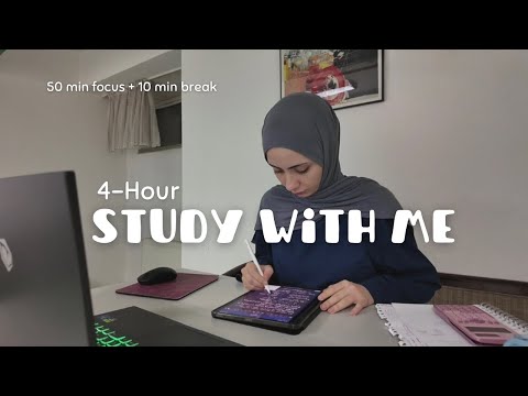 4 Saat Birlikte Ders Çalışıyoruz | Study With Me 4-Hour | 50 min focus + 10 min break