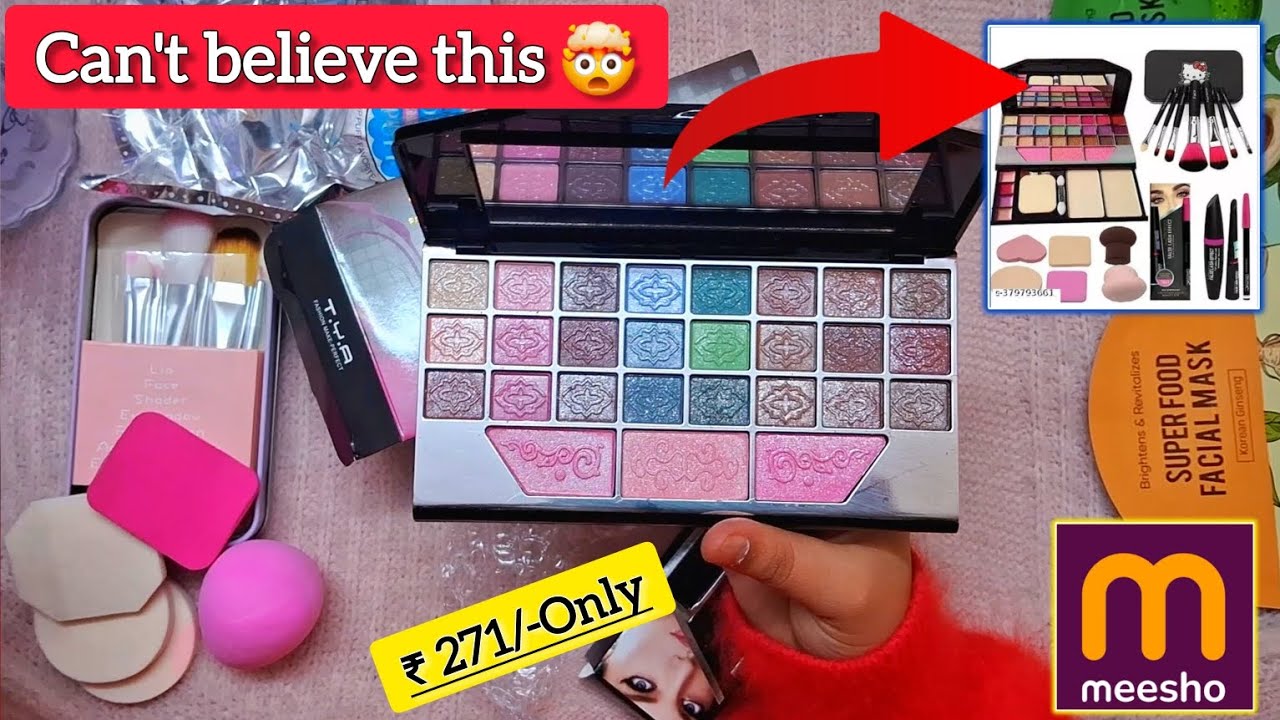 😲 What I ordered Vs what I got / meesho finds unboxing of makeup kit ...