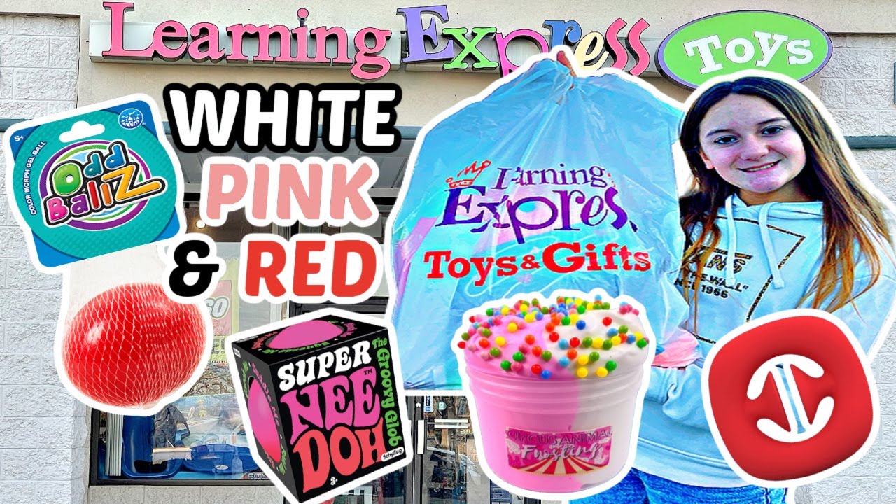 WHITE PINK & RED ONLY!! FIDGET SHOPPING at LEARNING EXPRESS 🤍💕 ️ - YouTube
