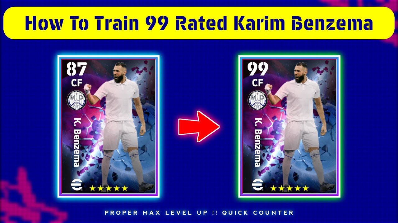 99 Rated K. BENZEMA Max Training Tutorial in eFootball 2023 Mobile ...