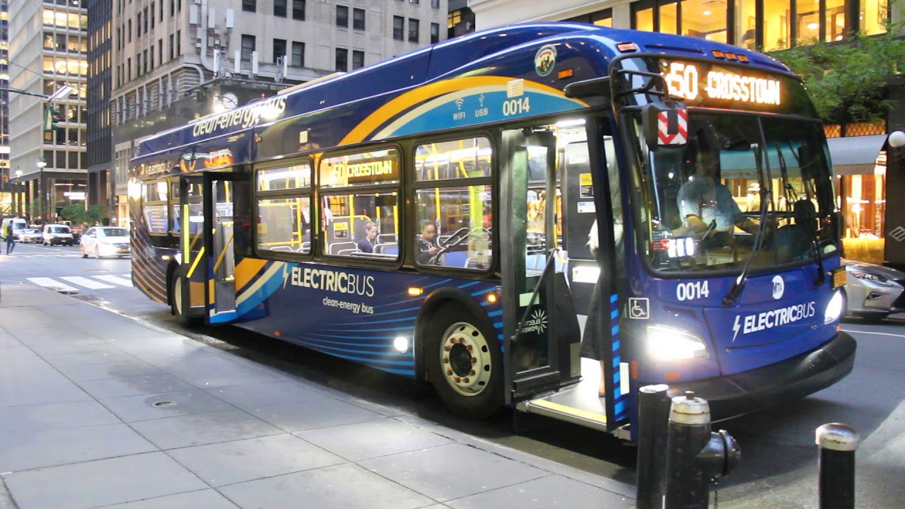 MTA New York City Electric Bus New Flyer XE40 0014 on the M50 - YouTube