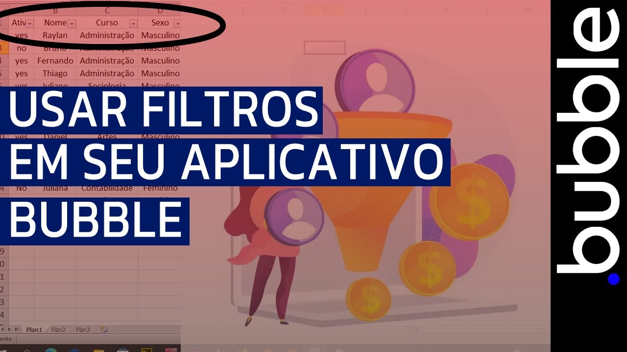 Como aplicar FILTROS em seu aplicativo bubble.io filtered - YouTube
