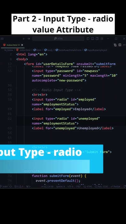 Unleash Html Radio Inputs Value Attribute Mastery Htmlform Codewithmayur Youtube 7043
