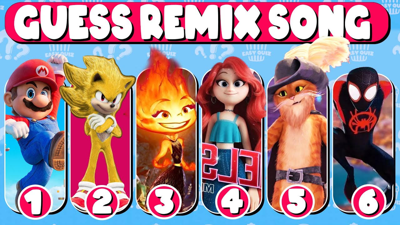 Guess The Movie By Remix Song | Super Mario Bros, Sonic, Spider Man ...