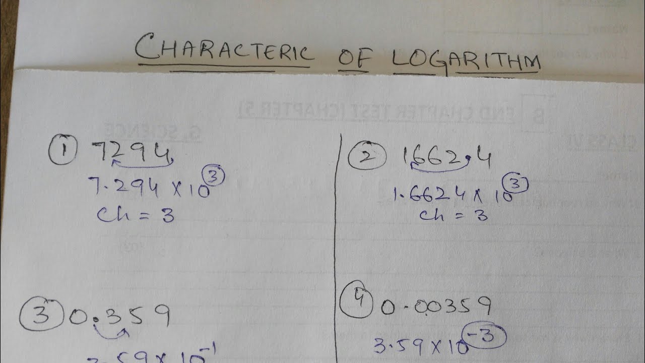 How to find characteristic of logarithm | characteristic of log - YouTube
