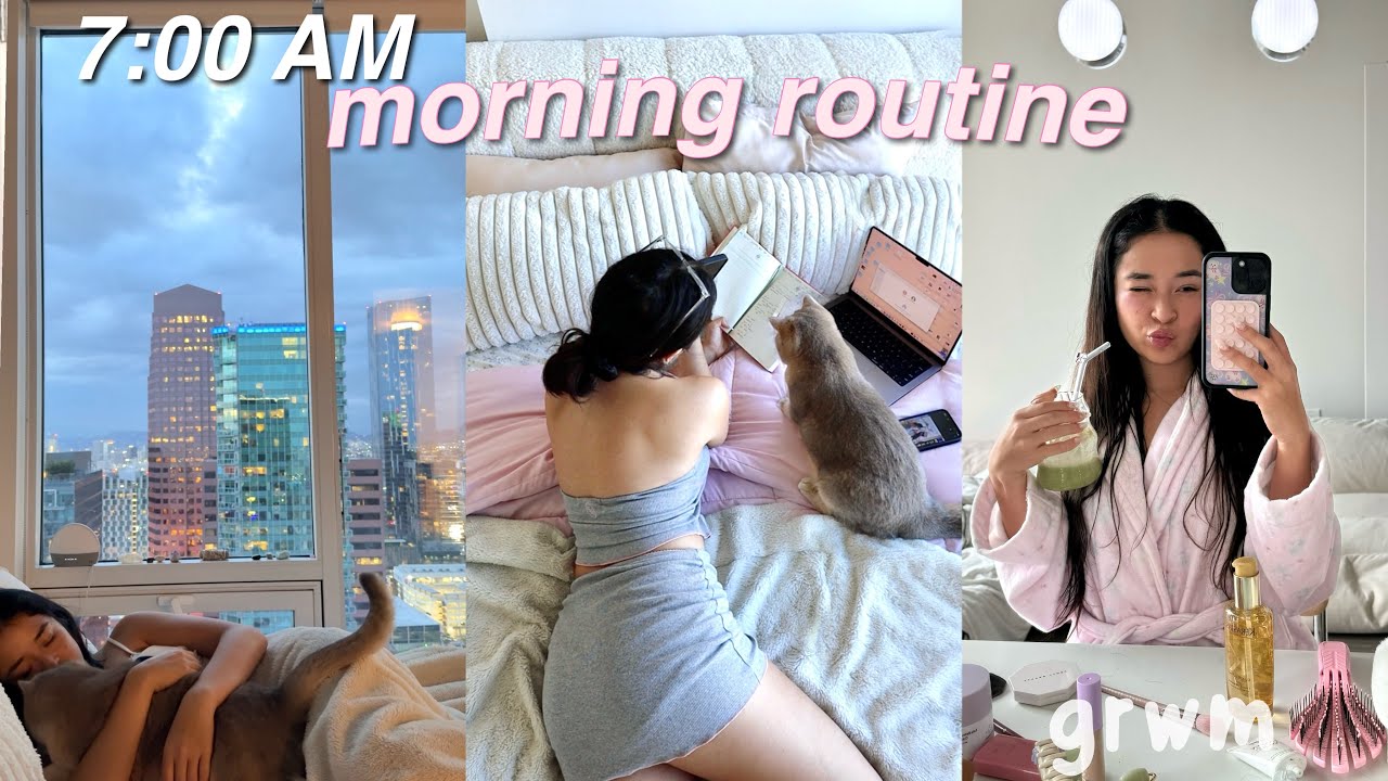 7 AM MORNING VLOG! ♡ my productive + healthy routine, aesthetic self ...