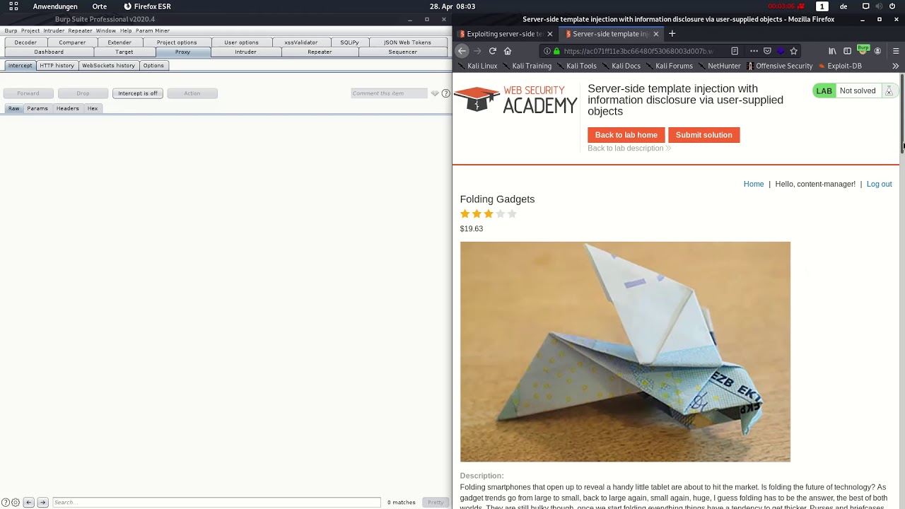 Server side template injection with information disclosure (Video ...