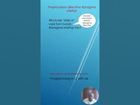 Preprocessor directive #pragma startup explained | Programming in C with rsk | Learn C for free ...