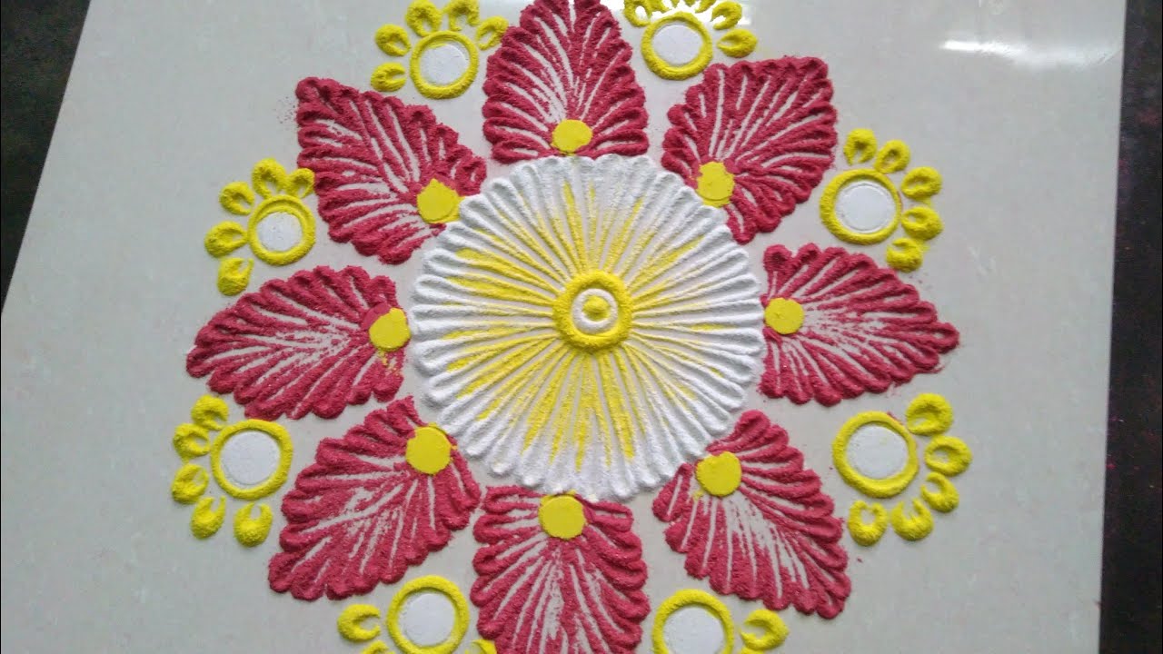 try this Simple Rangoli designs! simple and colourful Rangoli designs # ...