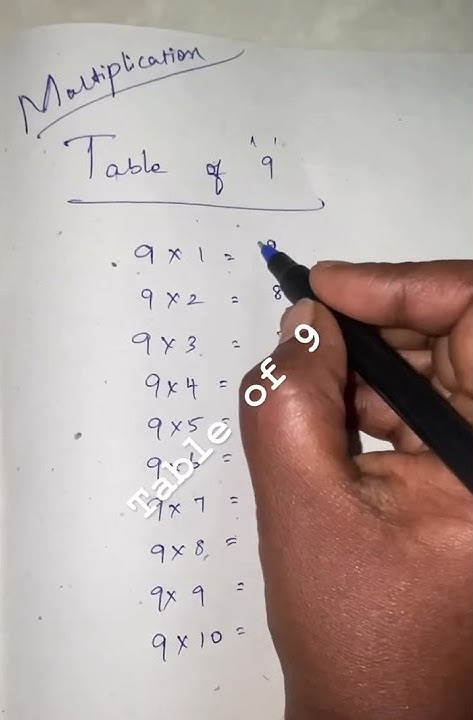 Multiplication table of 9 - YouTube