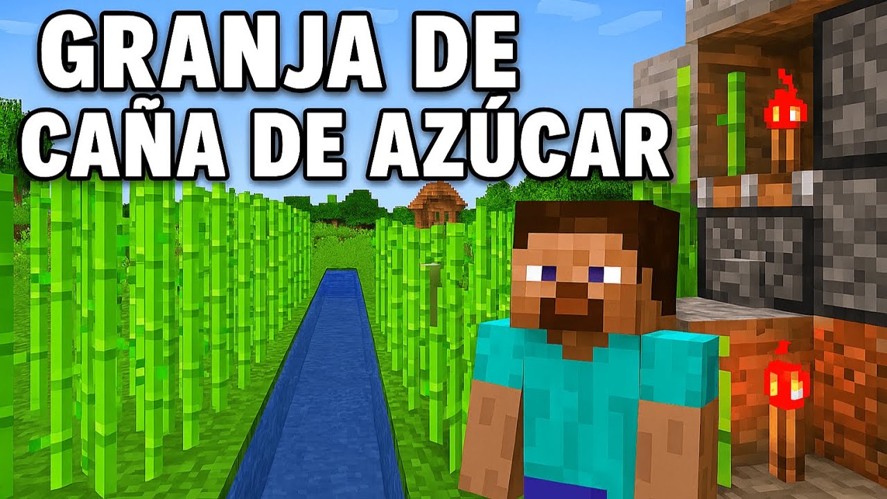 Como hacer una granja de caña de azúcar (TUTORIAL) en Minecraft - YouTube