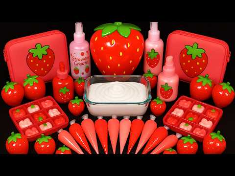 STRAWBERRY CLOUD SLIME🍓30 Minutes Mixing Makeup and Glitter into Clear Slime | Tana Slime ASMR