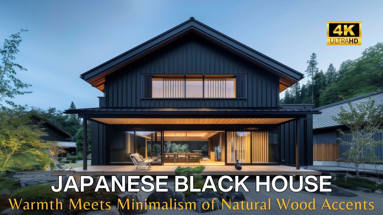 Warmth Meets Minimalism: Japanese Black House with Natural Wood Accents ...