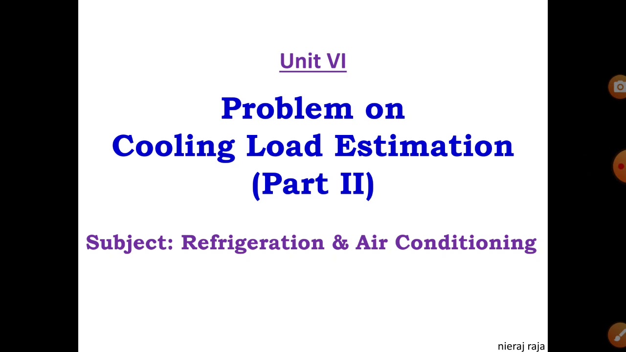 Problem on Cooling Load Estimation - YouTube