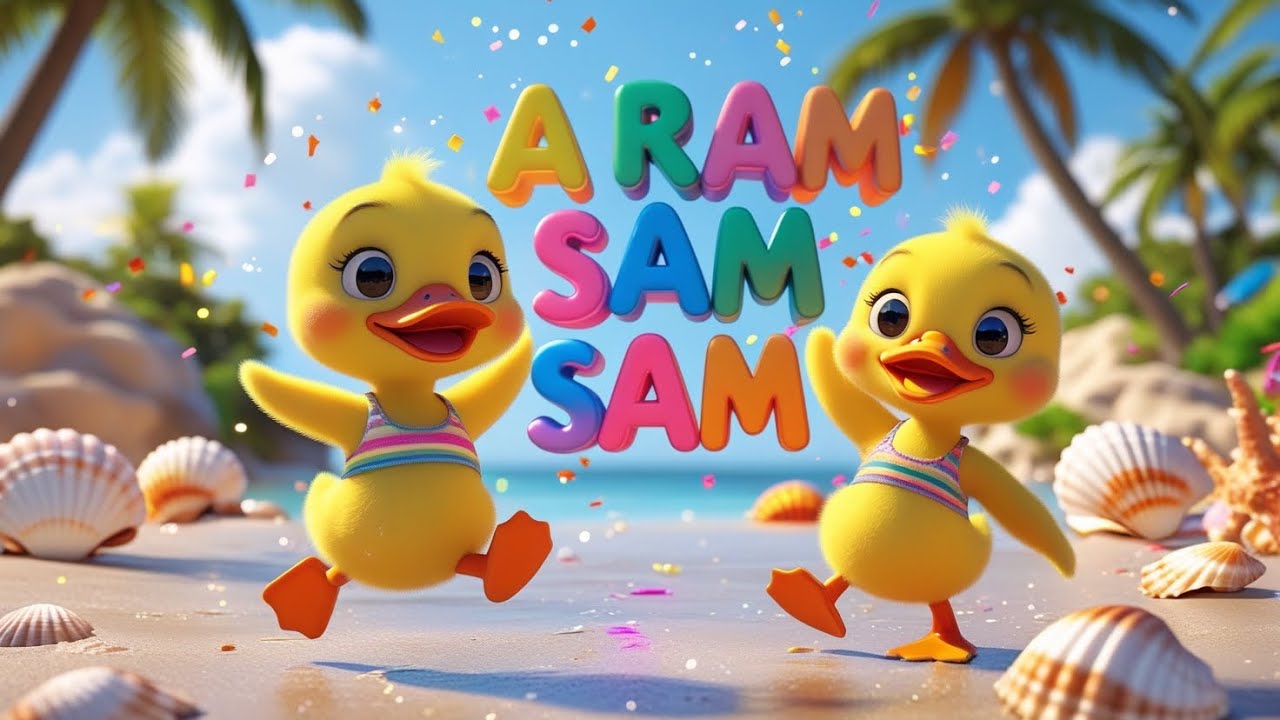 A Ram Sam Sam – Cute Dancing Ducklings on the Beach | Nursery Rhymes ...