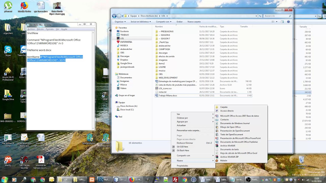 crear entrada en el menu contextual "nuevo documento word" - YouTube