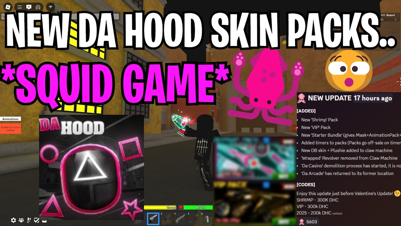 NEW DA HOOD SKIN PACKS.. *SQUID GAME* (🦑🫨) - YouTube