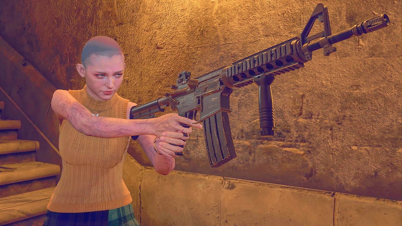 What happens when Ashley gets the CQBR rifle? | Resident Evil 4 Remake ...