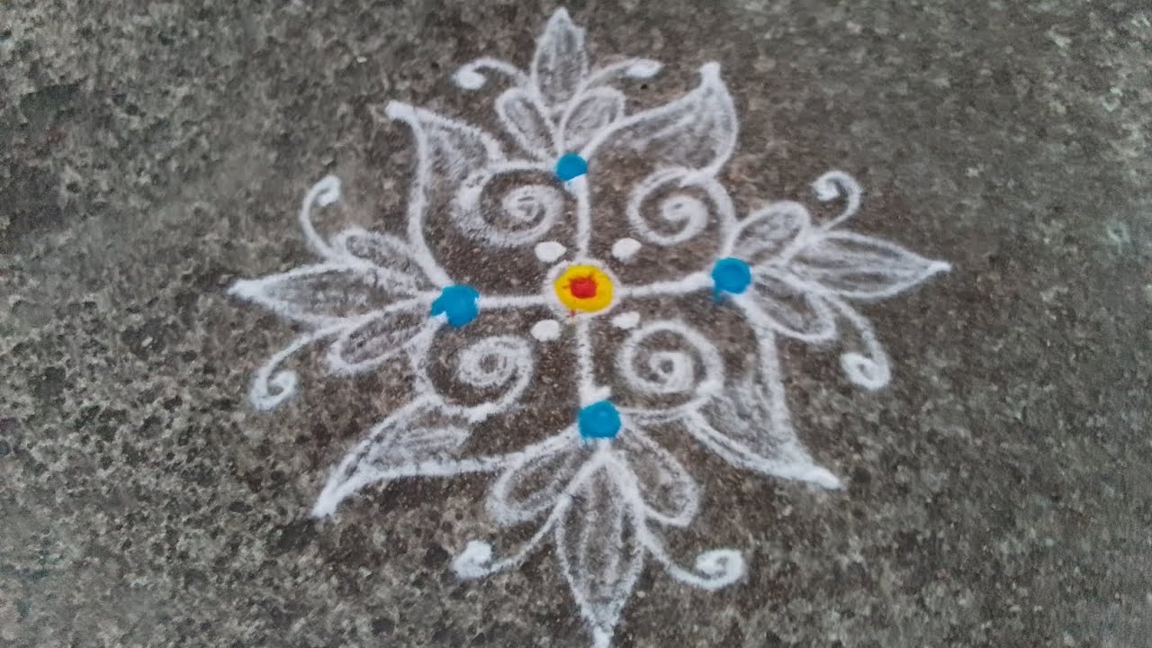 3 to 3 dots daily easy shanku muggu rangoli design 🌺🌺 - YouTube