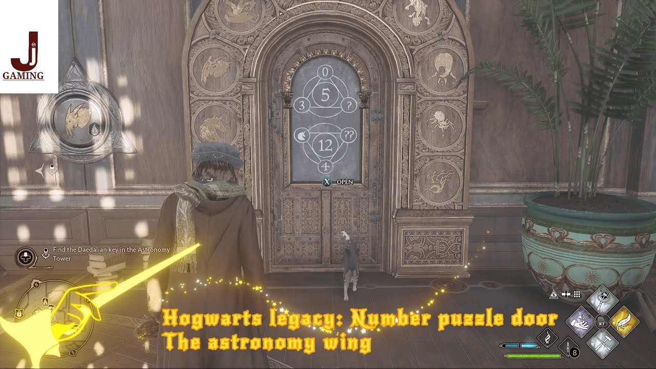 Hogwarts legacy Number puzzle door The astronomy wing (top area) - YouTube