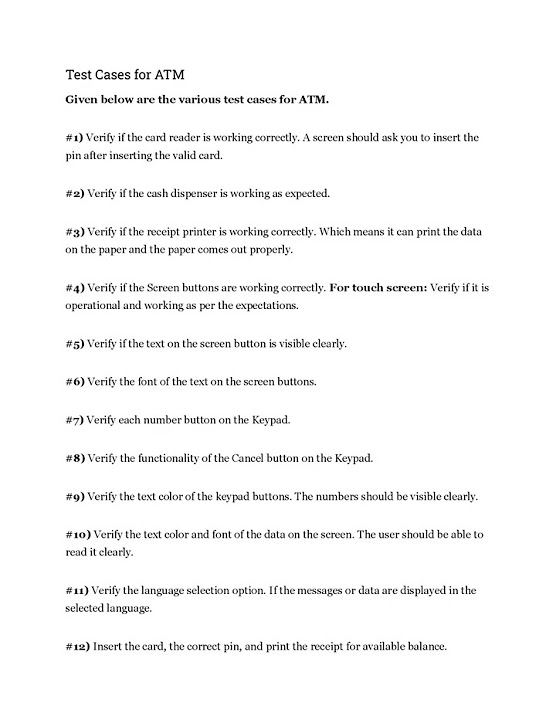 How to Write Test Cases for ATM Machine (Sample Scenarios) - YouTube