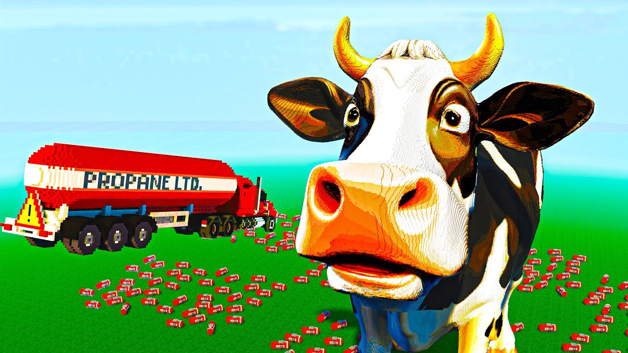 Cars vs Cow | Teardown (Satisfying Destruction) - YouTube