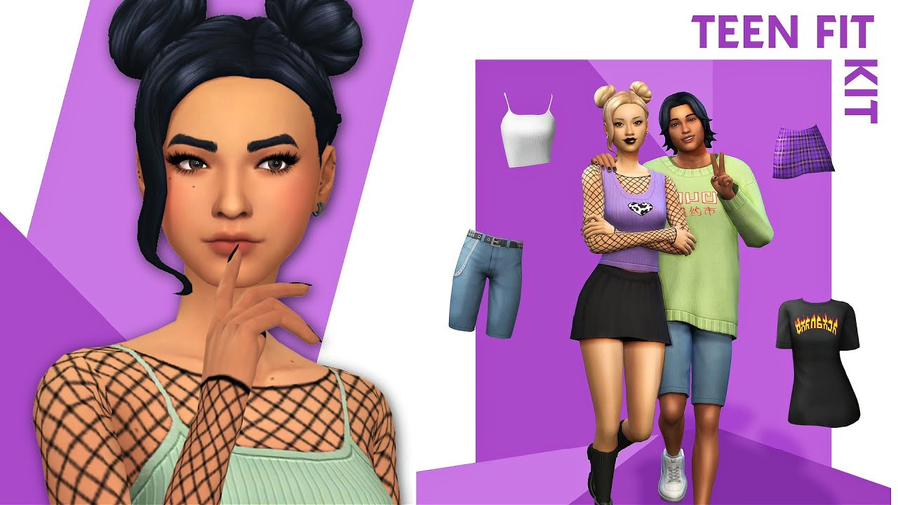 TEEN FIT KIT 💜 | Sims 4 Custom Content Showcase - YouTube