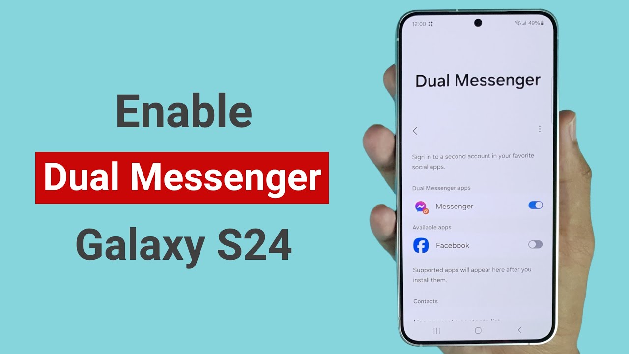 How to Enable Dual Messenger in Samsung S24 - YouTube