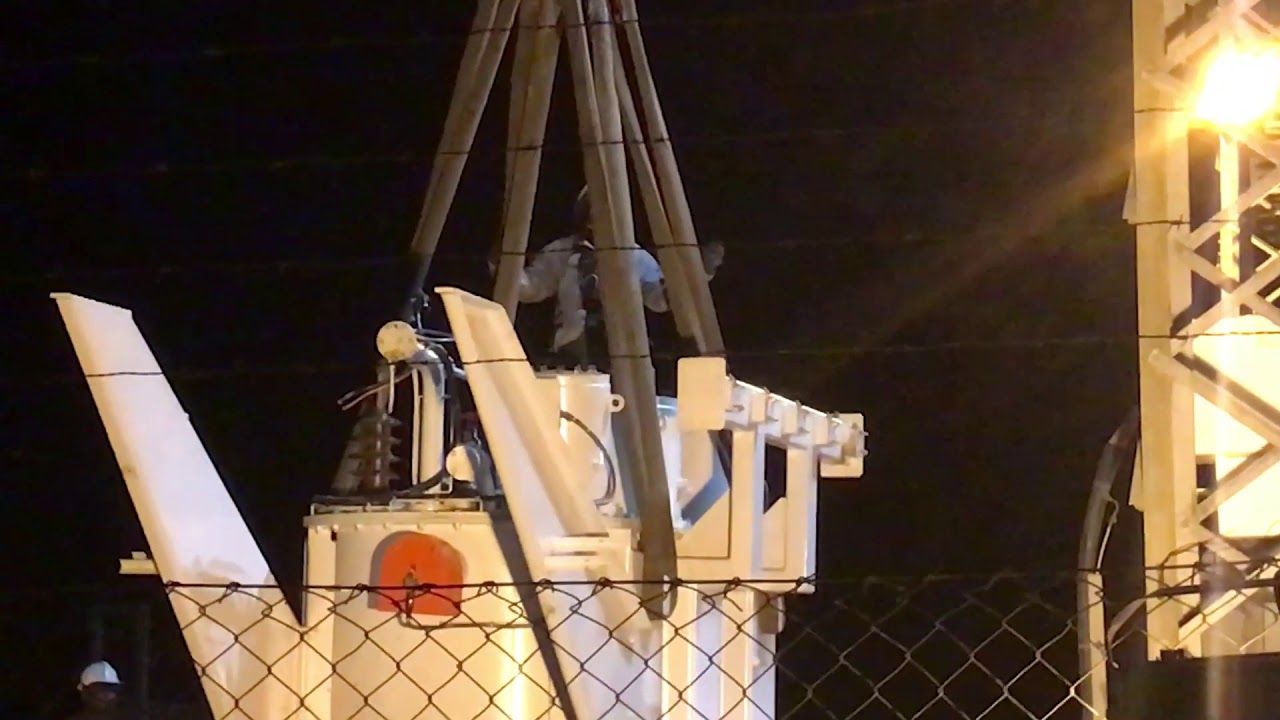 Rigging 20MVA Power transformer by using 220 ton crane - YouTube