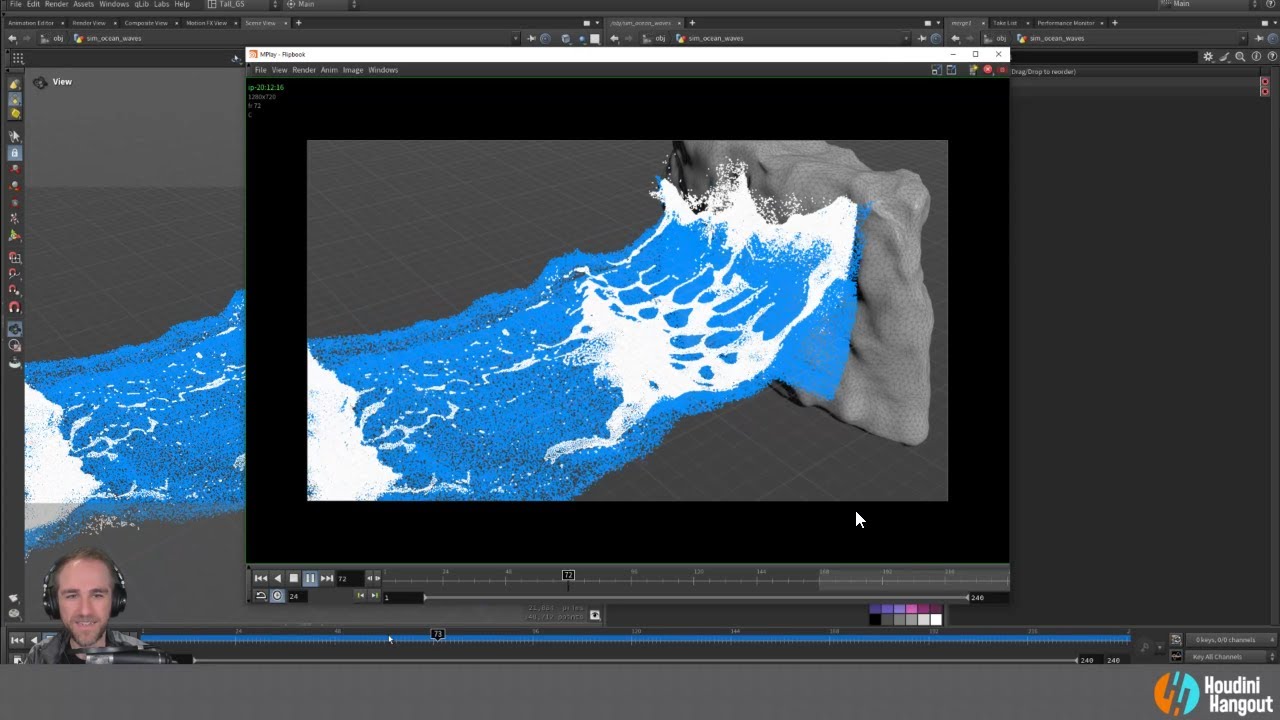 Houdini Hangout - 04/23/2025 - Flip Fluid with Whitewater - YouTube