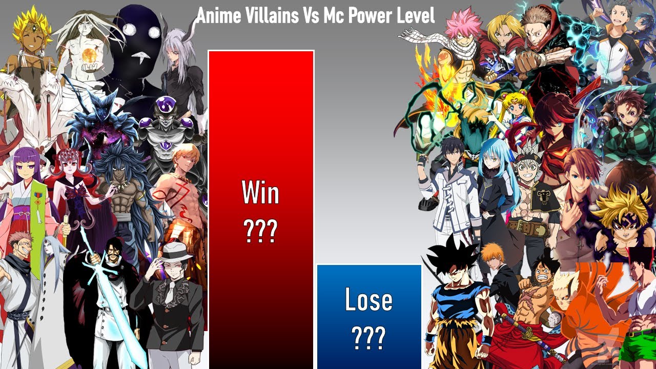 Anime Strongest Villains Vs Main Characters Power Level - YouTube