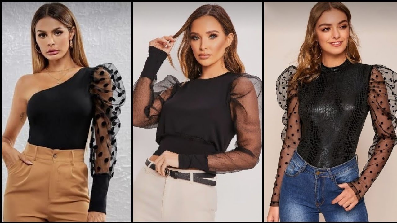 Latest Puff Sleeves Top Designs 2021/Mesh Puff Sleeves Designs/Most ...