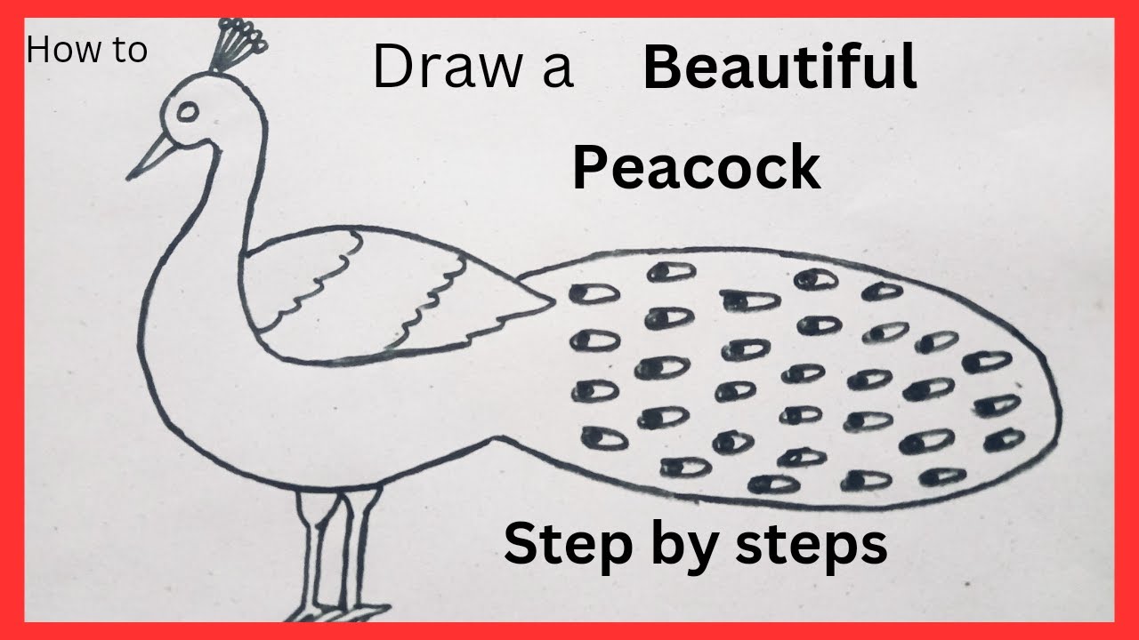 How to draw a peacock 🦚 easy step by steps | How to make a peacock 🦚 ...