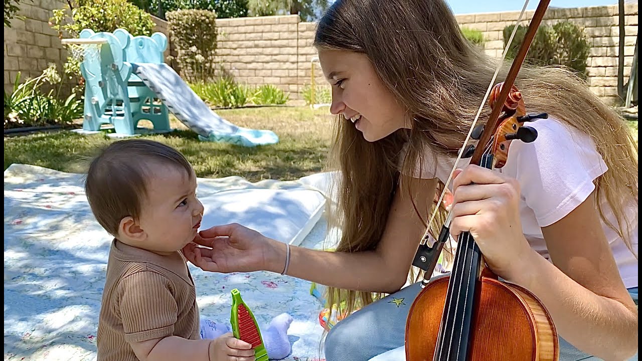 BABY brother of Karolina Protsenko GETS INTERESTED in VIOLIN playing ...