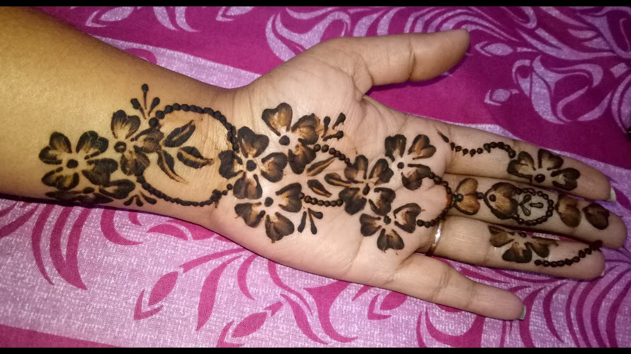 Easy Simple Mehndi Designs | New Cotton Bud Mehndi Design Trick ...