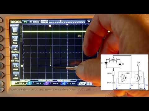 Rechteckgenerator mit invertierenden Schmitt Triggern:Tastgrad u ...