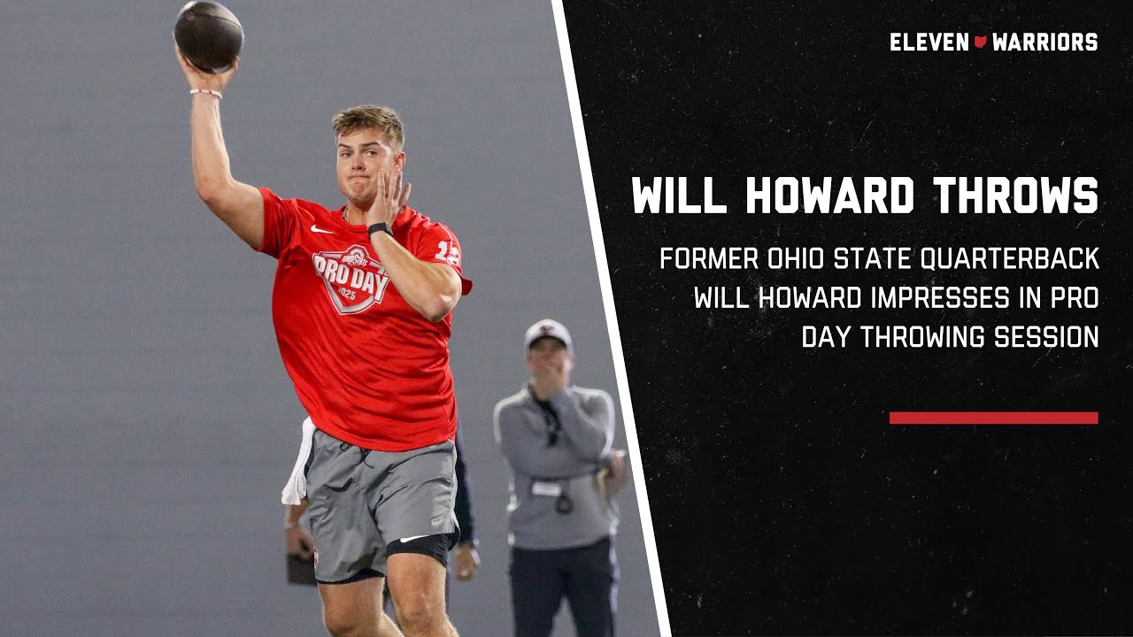 Will Howard throws at Ohio State's Pro Day - YouTube