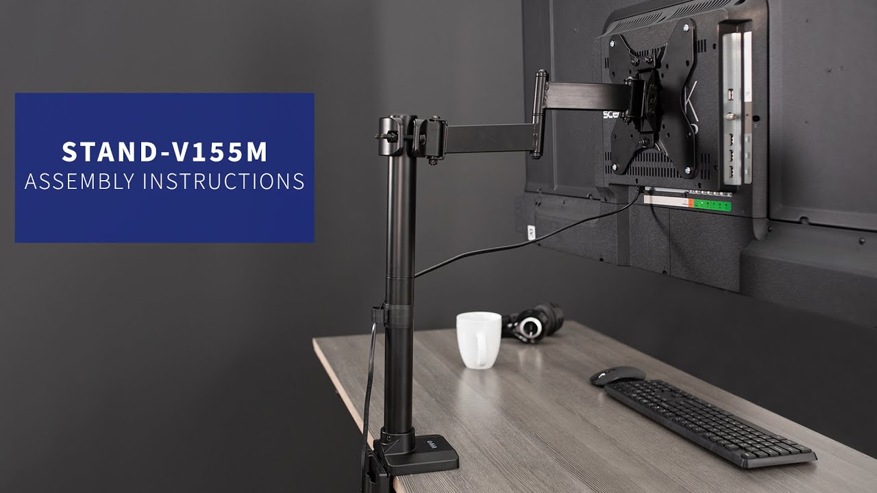 STAND-V155M Articulating Arm Single TV Desk Mount Assembly by VIVO ...