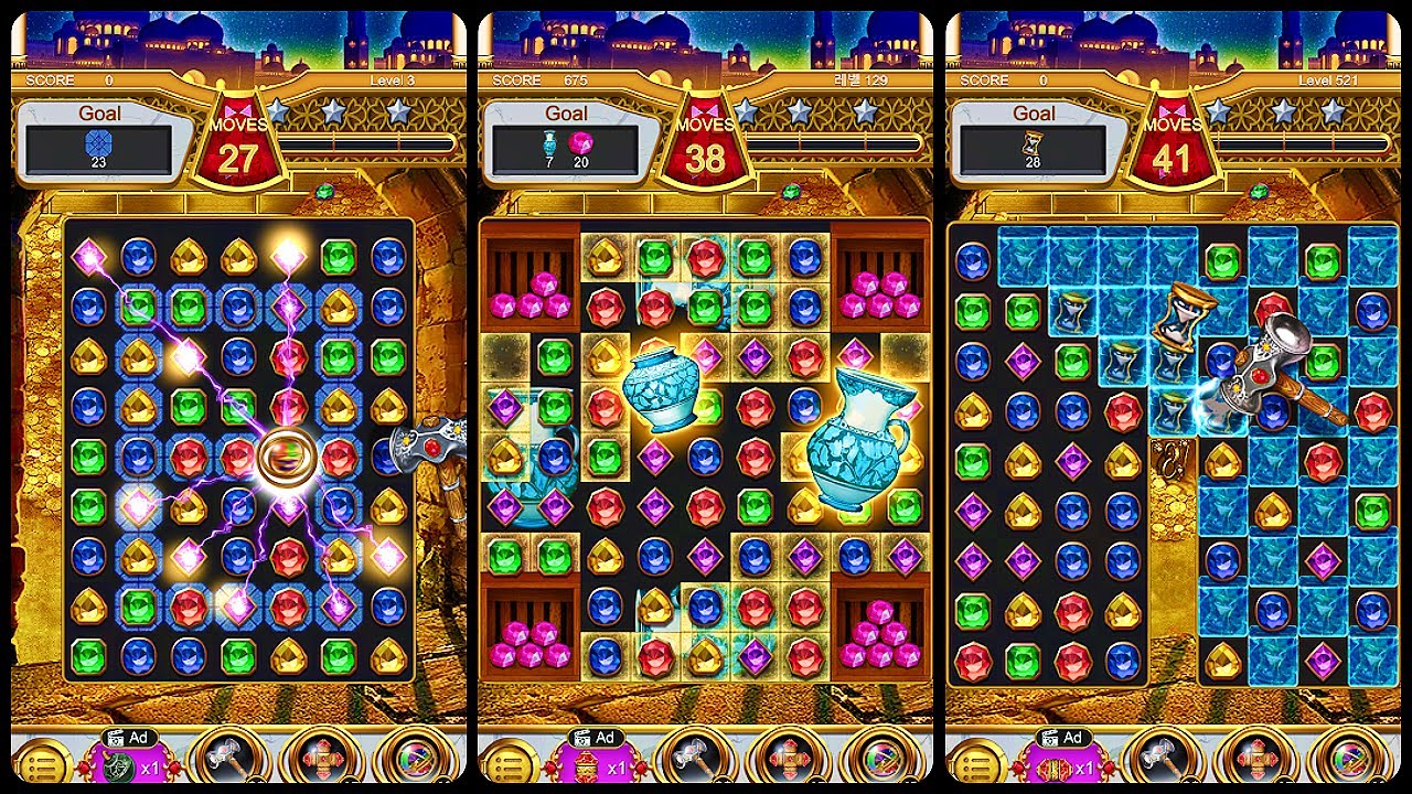 Jewels Magic Lamp : Match 3 Puzzle Gameplay (Android/Match3) - YouTube