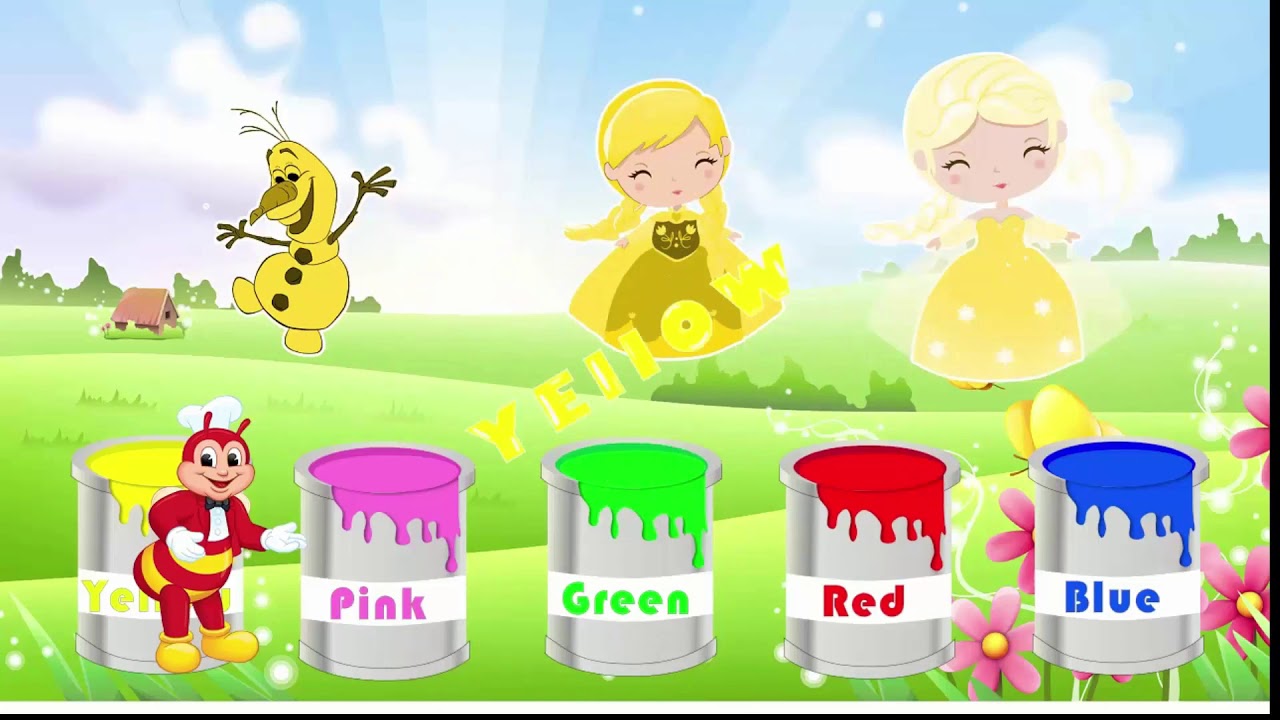 Learn Colors with Frozen Anna, Elsa and olaf- FUN KID COLORS - YouTube