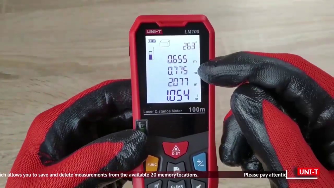 UNI T LM100 Series Laser Distance Meter Rangefinder - YouTube