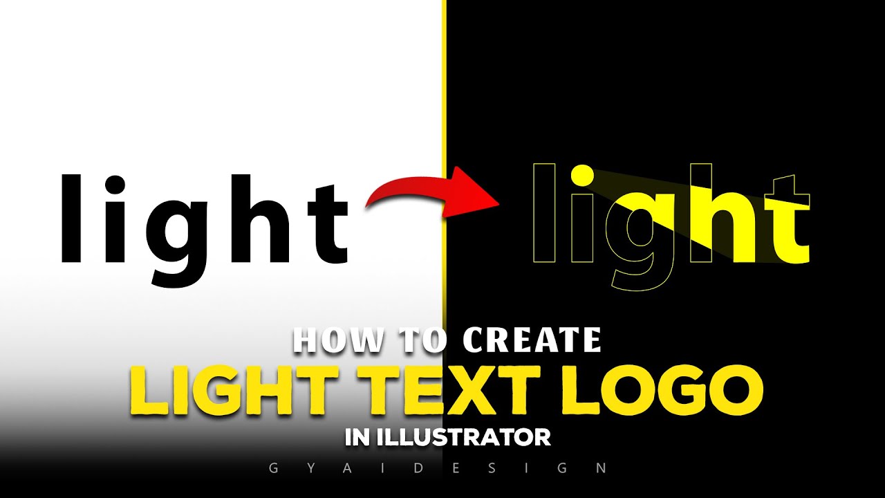 STEP BY STEP How to create light text logo in illustrator Illustrator ...