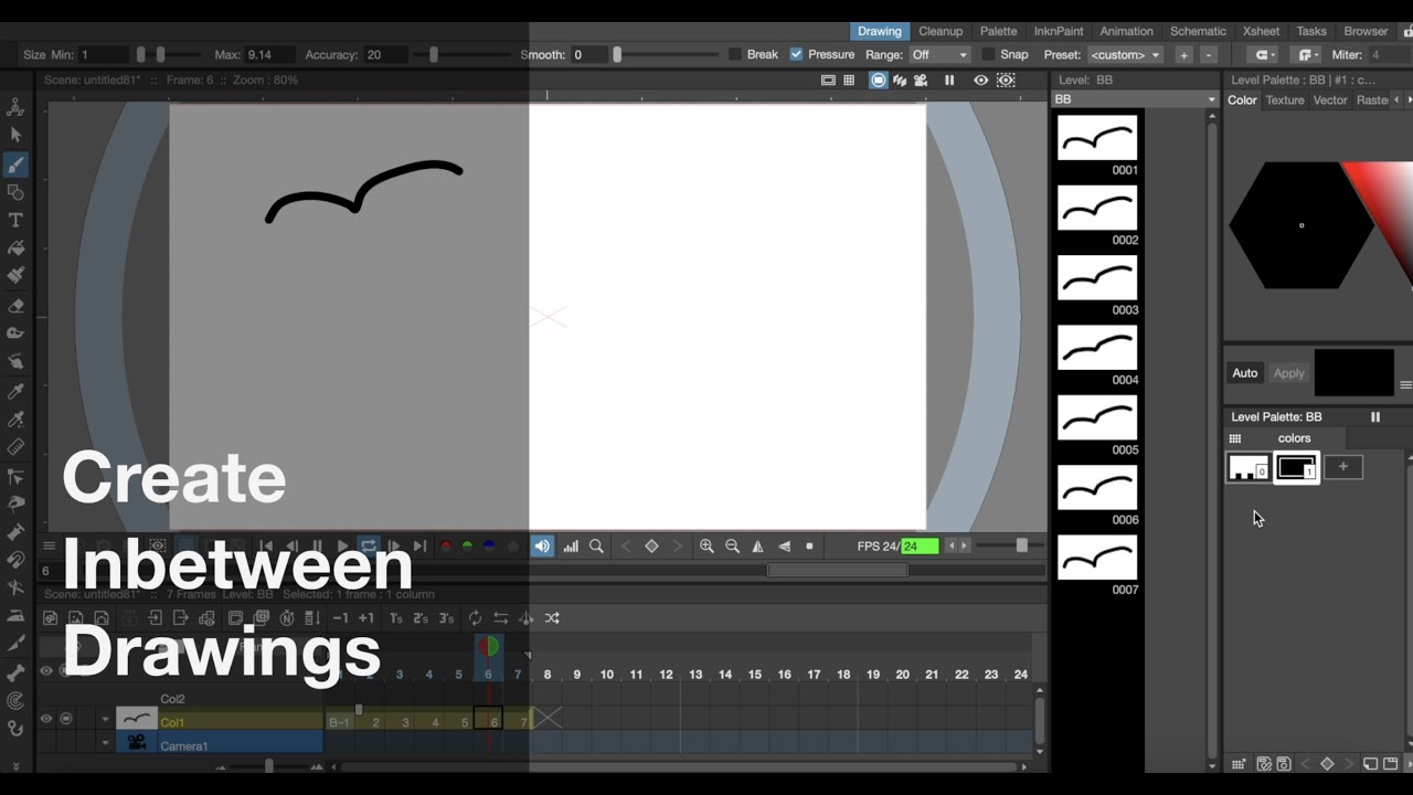 Create Inbetween drawings in OpenToonz - YouTube